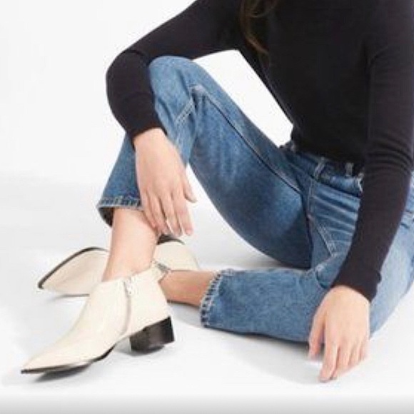 Everlane | Shoes | Everlane The Boss Leather Ankle Booties Bone | Poshmark